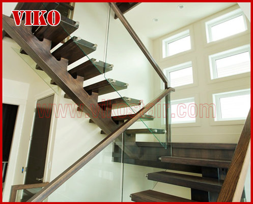 Straight Stringer Staircase VK07S Tempered Glass, 304 Stainless steel glass stainoff,stainless steel handrail