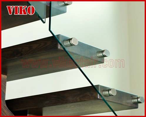 Straight Stringer Staircase VK07S Tempered Glass, 304 Stainless steel glass stainoff,stainless steel handrail