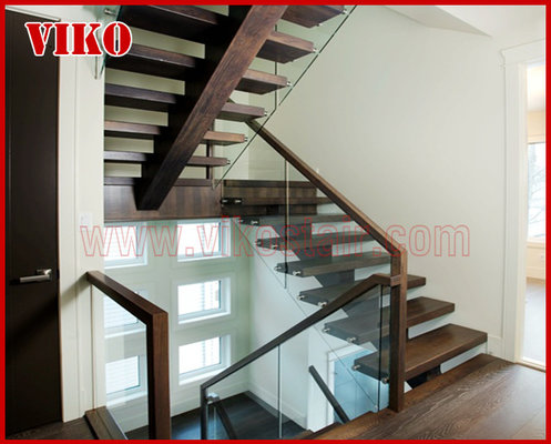 Straight Stringer Staircase VK07S Tempered Glass, 304 Stainless steel glass stainoff,stainless steel handrail