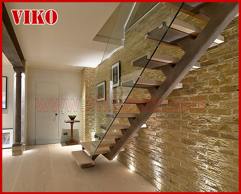 Straight Stringer Staircase VK08S Stainless steel handrail Tempered Glass, 304 Stainless steel glass stainoff,