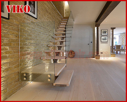 Straight Stringer Staircase VK08S Stainless steel handrail Tempered Glass, 304 Stainless steel glass stainoff,