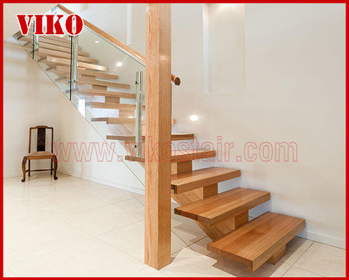 Straight Stringer Staircase VK09S 12mm Tempered Glass Railing,Double Steel Plate Stair,304 Stainless Steel,Glass Tread,
