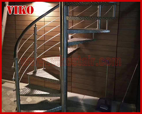 Spiral Staircase VH24S    Tread Tempered glass  304 Stainless Steel Stainless Steel Stair  Handrail Railing Glass