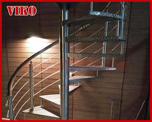Spiral Staircase VH24S    Tread Tempered glass  304 Stainless Steel Stainless Steel Stair  Handrail Railing Glass