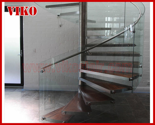 Spiral Staircase VH26S    Tread Tempered glass Handrail304 Stainless Steel Stainless Steel Stair  Handrail Railing Glass