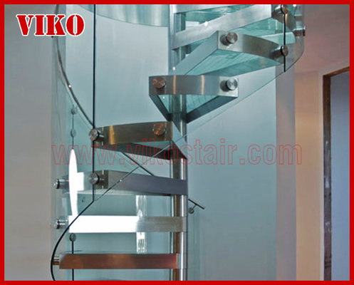 Spiral Staircase VH26S    Tread Tempered glass Handrail304 Stainless Steel Stainless Steel Stair  Handrail Railing Glass