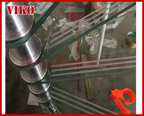 Spiral Staircase VH27S  Handrail304 Stainless Steel Tread Tempered glass  Stainless Steel Stair  Handrail Railing Glass