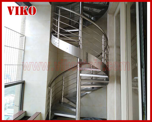 Spiral StaircaseVH28S  Spiral Stainless Steel Stair Tread 304 Stainless Steel Curved Glass Handrail 304 Stainless Steel