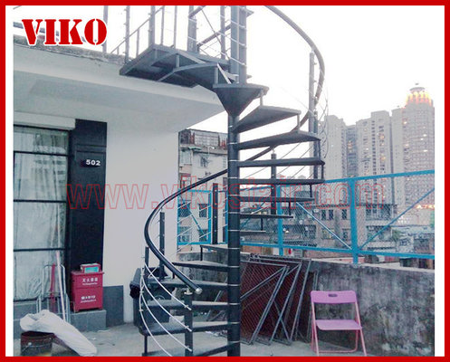 Spiral StaircaseVH29S  Spiral Stainless Steel Stair Tread Beech Curved Glass Handrail 304 Stainless Steel