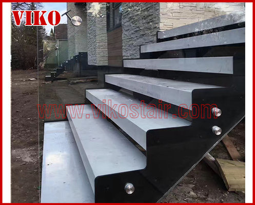 Double Steel Plate Staircase VK22S Railing tempered glass,  Stringer,carbon 304 Stainless Steel