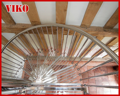 Spiral StaircaseVH33S Tread Glass Aluminum  Baluster  Stair Curved Glass Handrail 304 Stainless Steel