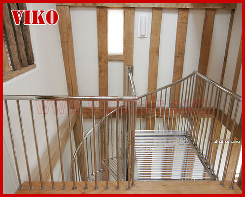 Spiral StaircaseVH33S Tread Glass Aluminum  Baluster  Stair Curved Glass Handrail 304 Stainless Steel