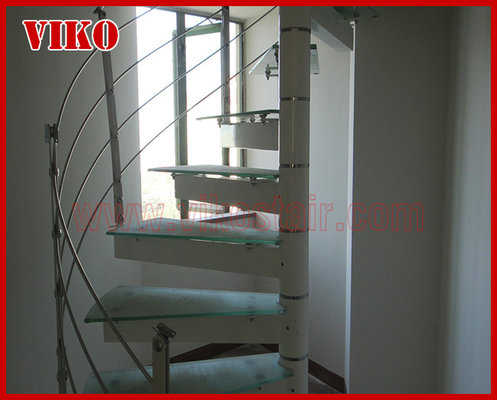 Spiral StaircaseVH40S  Aluminum  Spiral Stainless Steel Stair Tread Glass  Curved Glass Handrail 304 Stainless Steel
