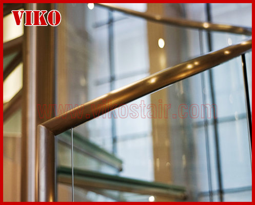 Spiral StaircaseVH41S Tread Tempered glass  Aluminum 304 Stainless Ste  Baluster Glass Handrail 304 Stainless Steel