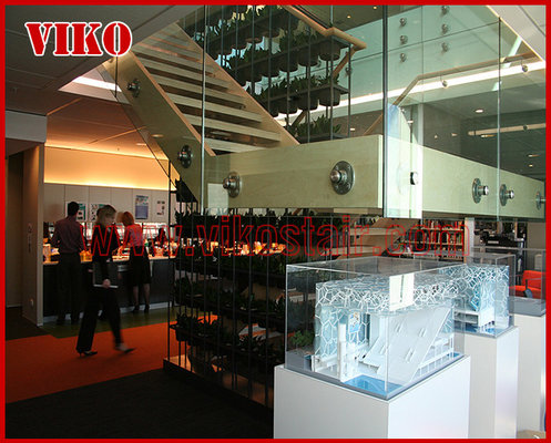 Double Steel Plate Staircase VK25S ,Beech Tread,Carbon Steel Stringer,Stainless Steel,Power Coated,Wooden