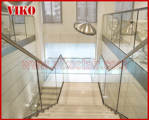 Double Steel Plate Staircase VK26S ,Carbon Steel Stringer,Stainless Steel,Power Coated,Beech Tread, Wooden