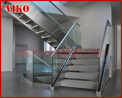 Double Steel Plate Staircase VK28S ，Wooden ，Beech Tread , Carbon Steel Stringer, Stainless Steel, Power Coated,