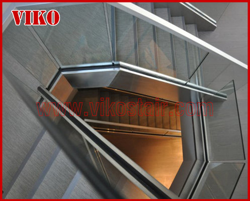 Double Steel Plate Staircase VK28S ，Wooden ，Beech Tread , Carbon Steel Stringer, Stainless Steel, Power Coated,