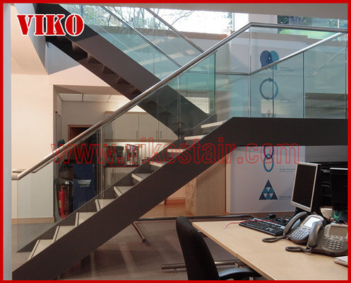 Double Steel Plate Staircase VK32S Stainless Steel, Power Coated,，Wooden ，Beech Tread , Carbon Steel Stringer,