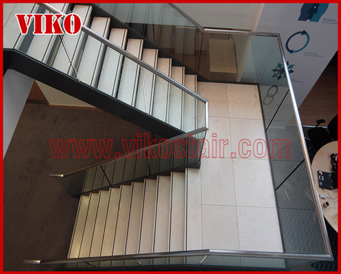 Double Steel Plate Staircase VK32S Stainless Steel, Power Coated,，Wooden ，Beech Tread , Carbon Steel Stringer,