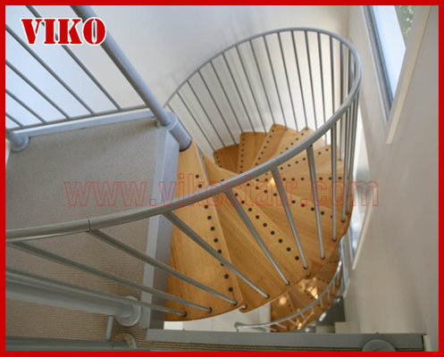 Spiral StaircaseVH44S Tread BeechAluminum Baluster Glass Handrail 304 Stainless Steel Carbon Steel 	Powder-coated