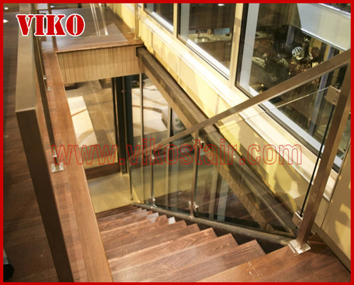 Floating Staircase VK30S Floating Stair Tempered GlassLED Light strip, Stringer: 5mm+5mm(Thickness), Dia 6mm Steel Cable