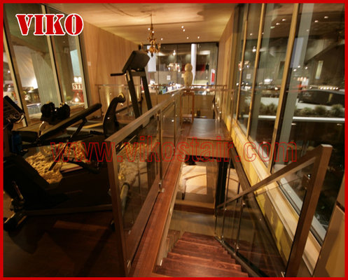 Floating Staircase VK30S Floating Stair Tempered GlassLED Light strip, Stringer: 5mm+5mm(Thickness), Dia 6mm Steel Cable