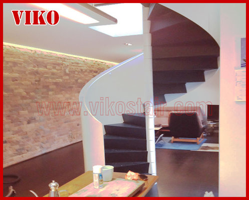 Spiral StaircaseVH46S Tread304Stainless SteelAluminum Baluster Glass Handrail Carbon SteelPowder-coated