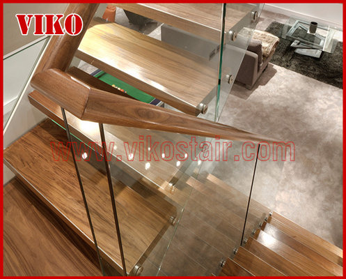 Floating Staircase VK34S Floating Stair Tempered GlassLED Light strip, Stringer: 5mm+5mm(Thickness), Dia 6mm Steel Cable