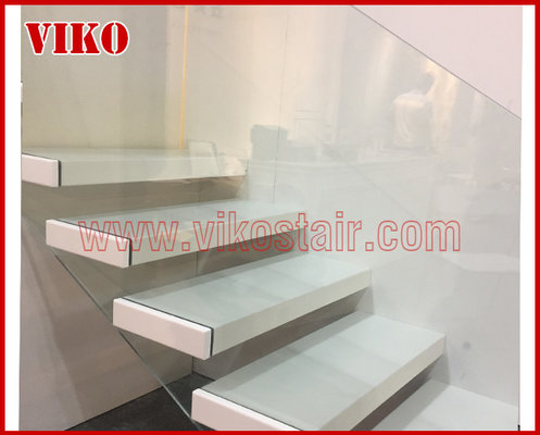 Floating Staircase VK38S Floating Stair Tempered GlassLED Light strip, Stringer: 5mm+5mm(Thickness), Dia 6mm Steel Cable