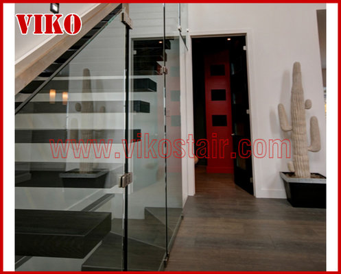 Floating Staircase VK40S Floating Stair Tempered GlassLED Light strip, Stringer: 5mm+5mm(Thickness), Dia 6mm Steel Cable