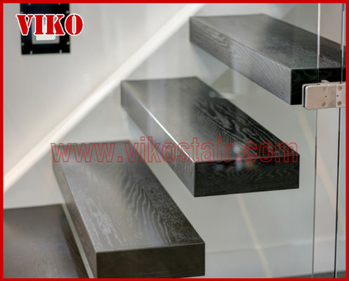 Floating Staircase VK40S Floating Stair Tempered GlassLED Light strip, Stringer: 5mm+5mm(Thickness), Dia 6mm Steel Cable