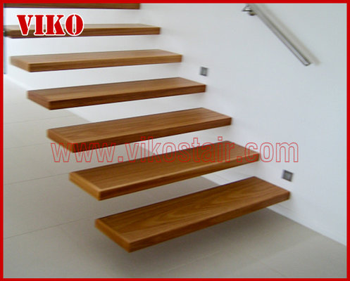 Floating Staircase VK41S Floating Stair Tempered GlassLED Light strip, Stringer: 5mm+5mm(Thickness), Dia 6mm Steel Cable