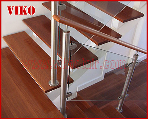 Double Steel Plate Stair VK43S Tempered GlassLED Light strip, Stringer: 5mm+5mm(Thickness), Dia 6mm Steel Cable