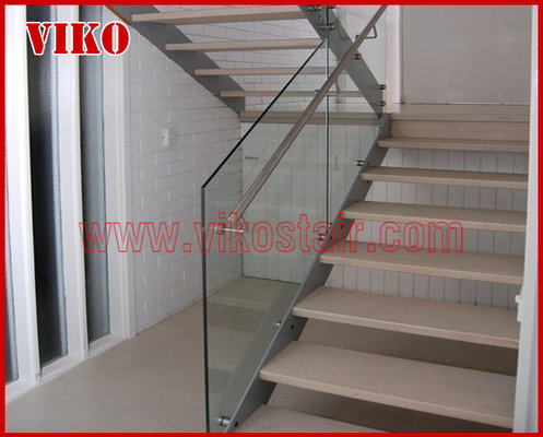 Double Steel Plate Staircase VK45S  Tempered GlassLED Light strip, Stringer: 5mm+5mm(Thickness), Dia 6mm Steel Cable