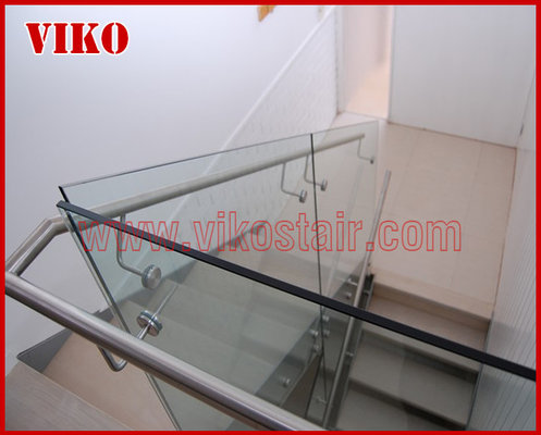 Double Steel Plate Staircase VK45S  Tempered GlassLED Light strip, Stringer: 5mm+5mm(Thickness), Dia 6mm Steel Cable