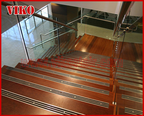 Double Steel Plate Staircase VK46S  Tempered GlassLED Light strip, Stringer: 5mm+5mm(Thickness), Dia 6mm Steel Cable