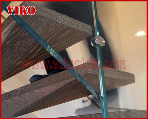 Floating Staircase VK48S  Tempered GlassLED Light strip, Stringer: 5mm+5mm(Thickness), Dia 6mm Steel Cable