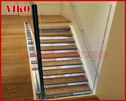 Floating Staircase VK48S  Tempered GlassLED Light strip, Stringer: 5mm+5mm(Thickness), Dia 6mm Steel Cable