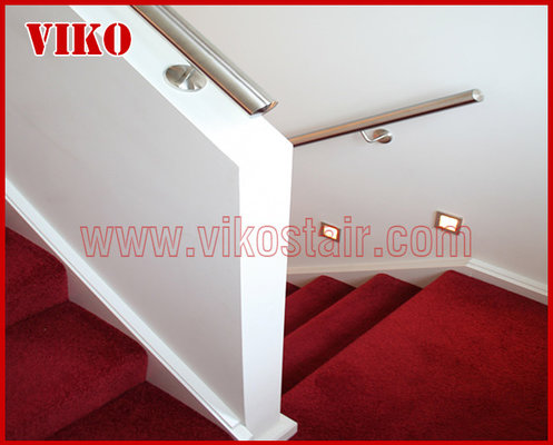 Double Steel Plate Staircasee VK53S  Tread beech ,Railing tempered glass, Handrail b eech Stringer,carbon