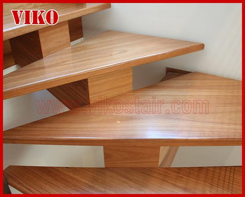 Steel Cable Stair VK77SC Carbon Steel Powder-coate  Aluminum Baluster  Treed Beech  Handrail 304 Stainless Steel  Glass