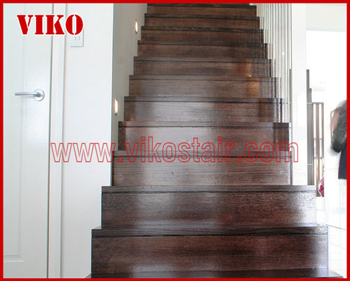 Wrought Iron Staircase VK70S  Wrought Iron Handrail Tread Beech ,Railing tempered glass, Handrail b eech Stringer,carbon