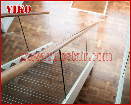 Solid Wood Staircase VK93S Beech Handrail Tread Beech ,Railing tempered glass, Handrail b eech Stringer,carbon