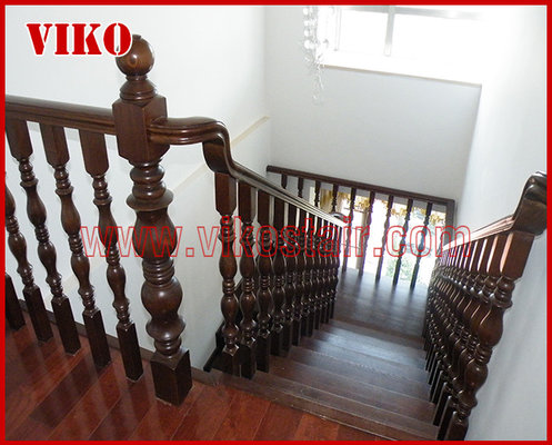 Solid Wood Staircase VK94S  American Handrail Tread American ,Railing tempered glass, Handrail b eech Stringer,carbon