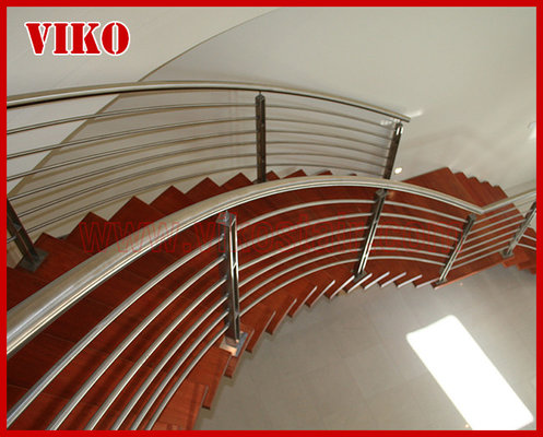 Steel Cable Stair VK85SC  304 Stainless Steel Handrail  Treed American Oak  Carbon Steel Powder-coate   Aluminum