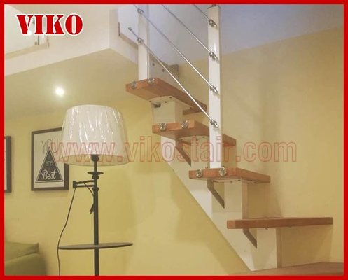 Steel Cable Stair VK90SC  WoodenHandrail  Treed American Oak Carbon Powder-coate Aluminum304 Stainless Steel