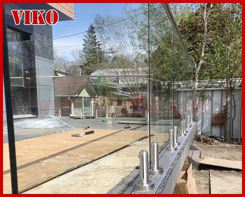Glass Spigot For Glass Railing VH100SB Tempered glass Railing GlassSpigot 304 stainless steel UChannel Cap Handrail Clea