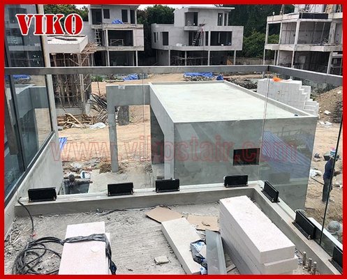 Glass Spigot For Glass Railing VH105SB UChannel Cap Handrail 304 stainless steel Glass Spigot Tempered glass RailingClea