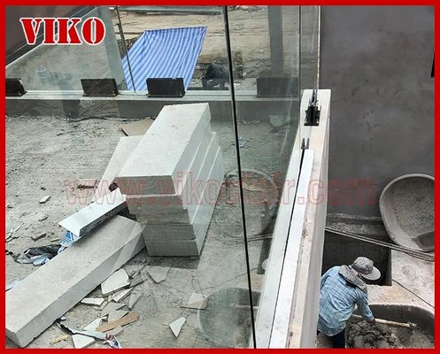 Glass Spigot For Glass Railing VH105SB UChannel Cap Handrail 304 stainless steel Glass Spigot Tempered glass RailingClea