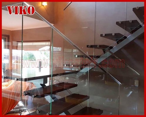 Glass Spigot For Glass Railing VH106SB 304 stainless steel Glass Spigot UChannel Cap Handrail Tempered glass RailingClea
